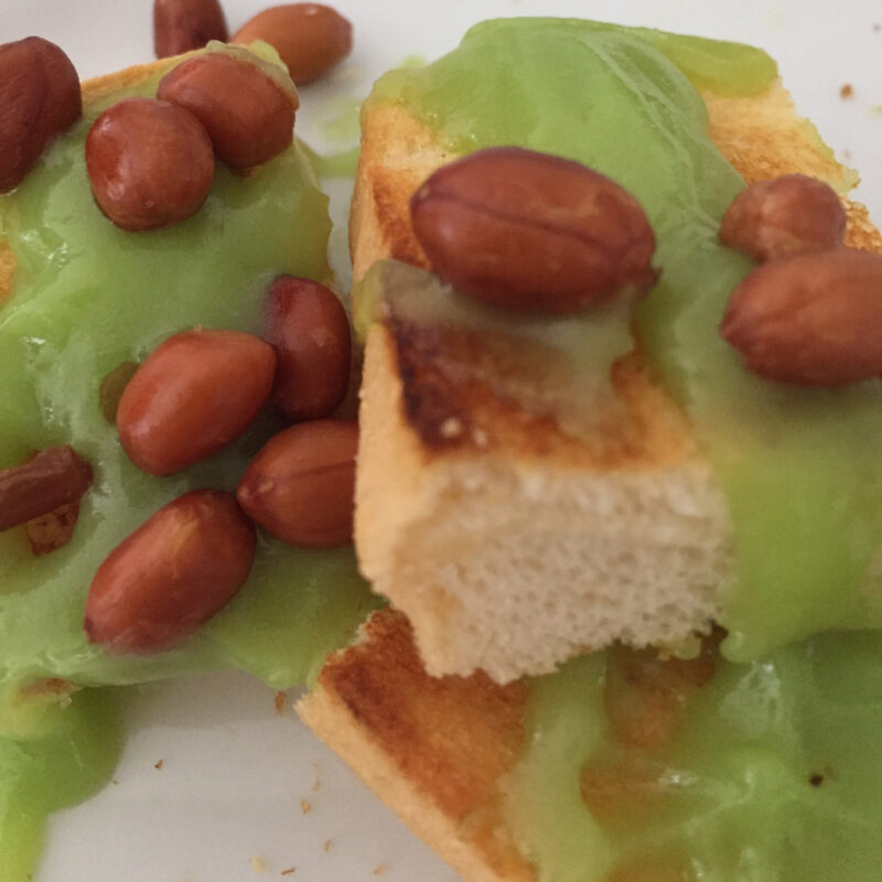 Pandan Custard Toast With Peanuts | Hippo Chan's Dining Table