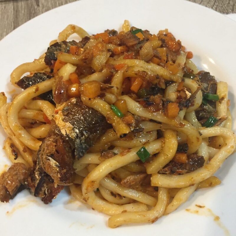 Udon With Pumpui Canned Fish | Hippo Chan's Dining Table